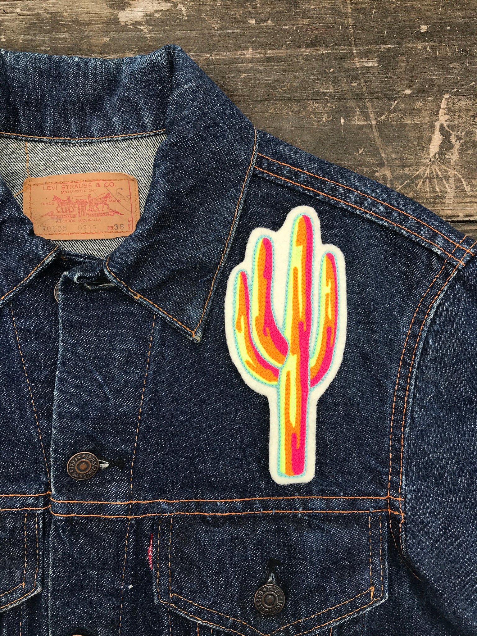 Saguaro Cactus Chainstitch Patch — Fort Lonesome